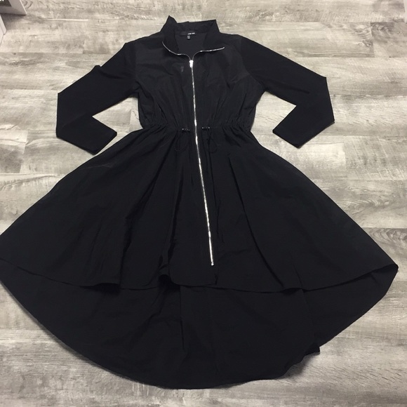 Comfy USA | Dresses | Comfy Usa Black Long Sleeve Zip Front Fitandflare ...